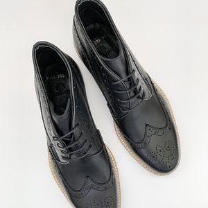 SCARPETTO | Shoes | Black Wingtip Derby Leather Half Boots | Poshmark
